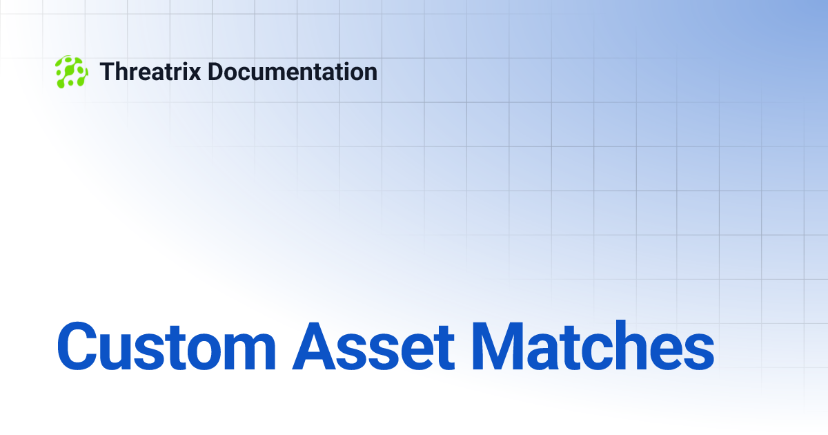 Custom Asset Matches | Threatrix Documentation
